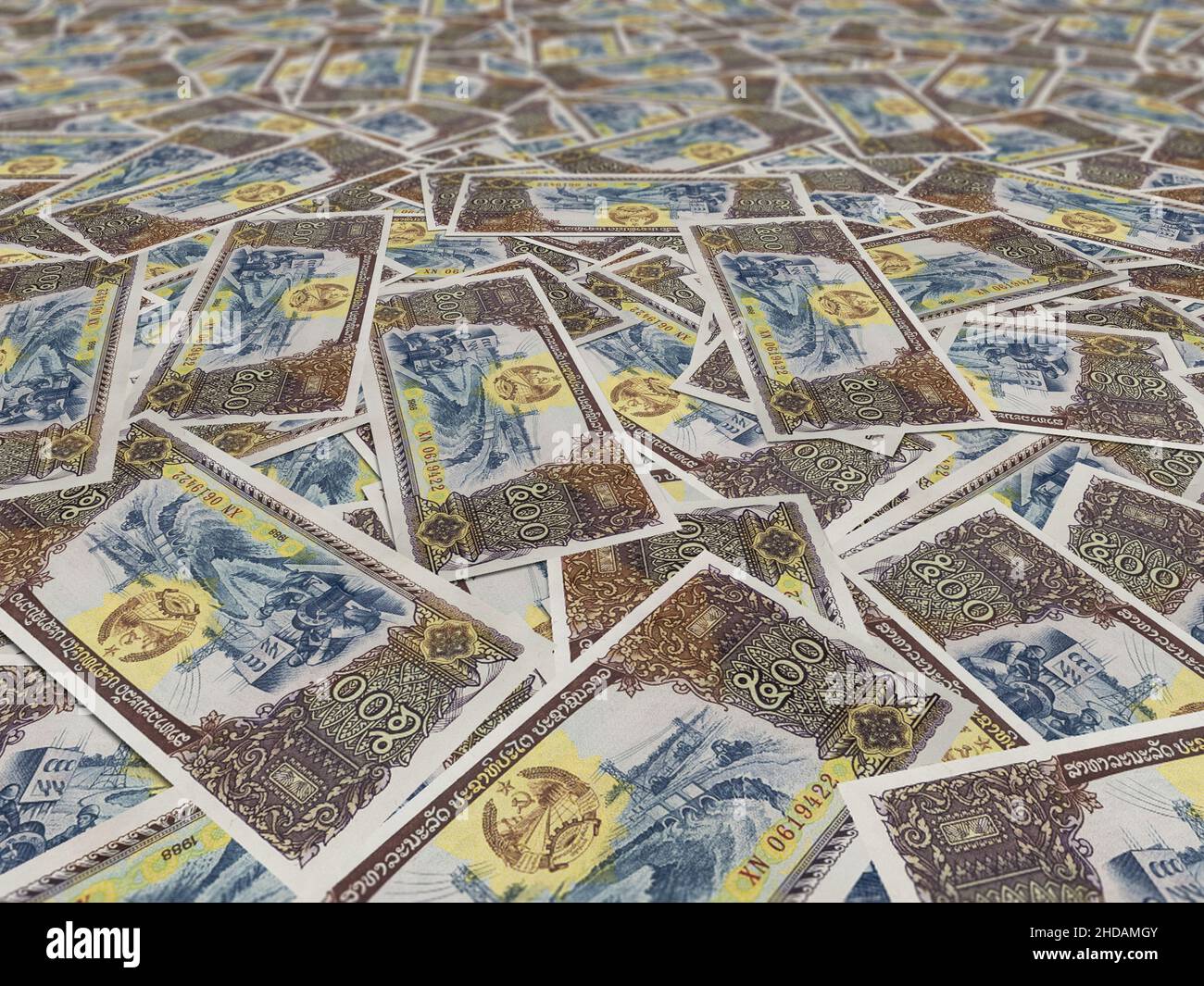Closeup shot of Uzbekistani som banknotes for wallpaper and background ...