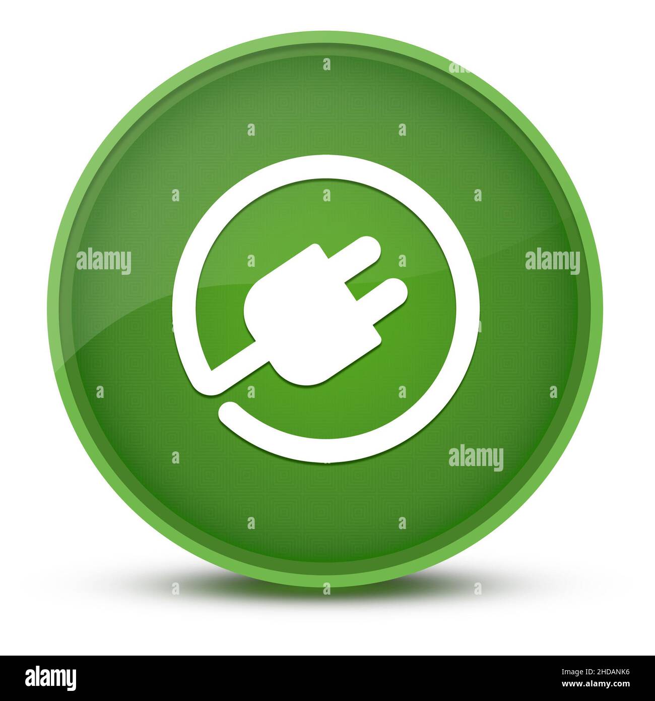 Electric plug luxurious glossy green round button abstract illustration ...