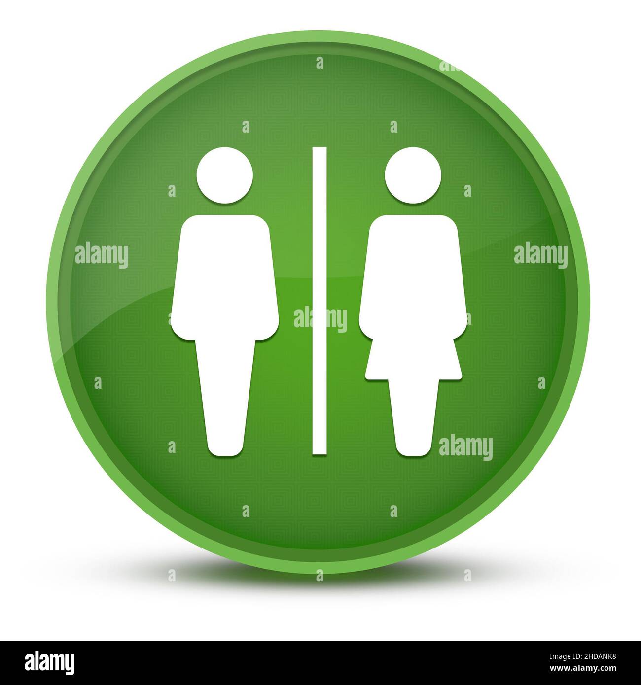 Restroom sign luxurious glossy green round button abstract illustration ...
