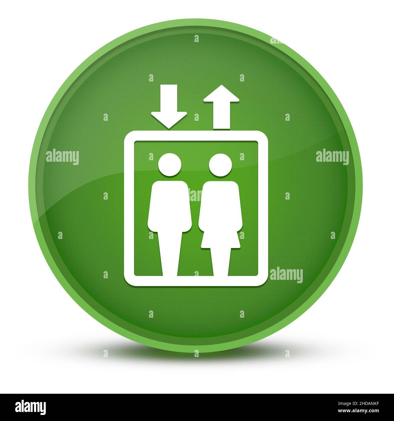 Lift sign luxurious glossy green round button abstract illustration ...