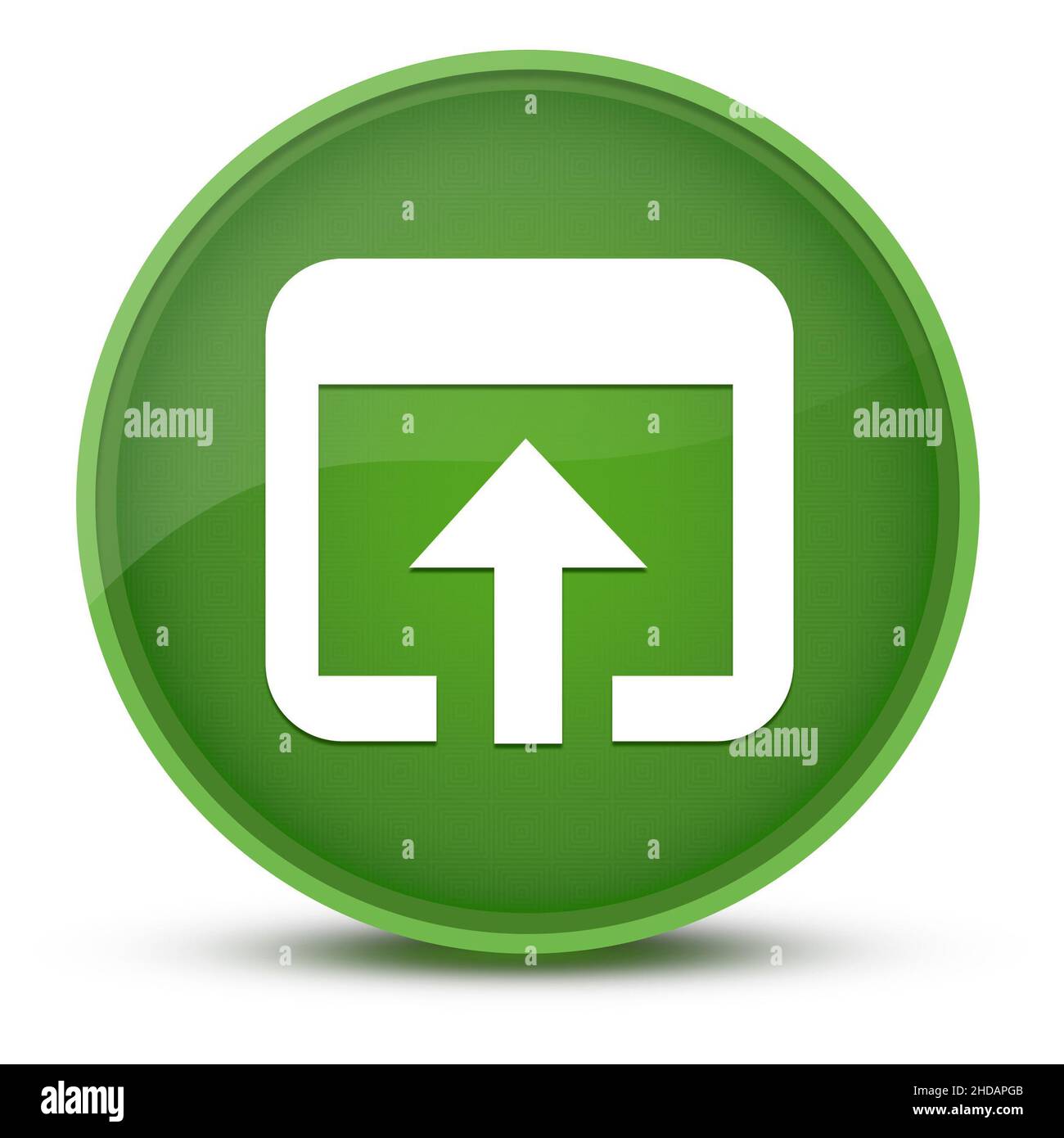 Open in browser luxurious glossy green round button abstract ...