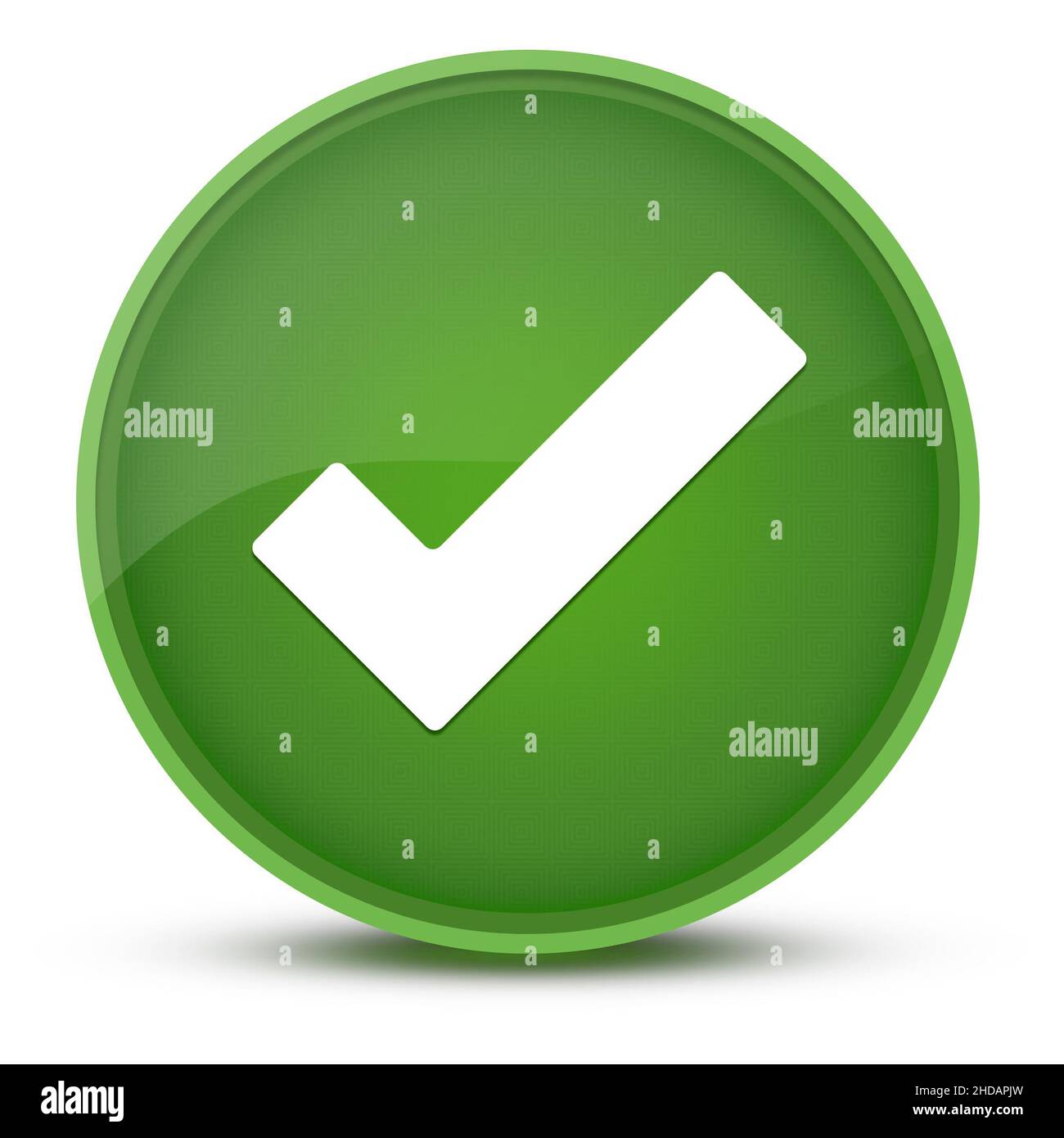 Checkmark luxurious glossy green round button abstract illustration ...