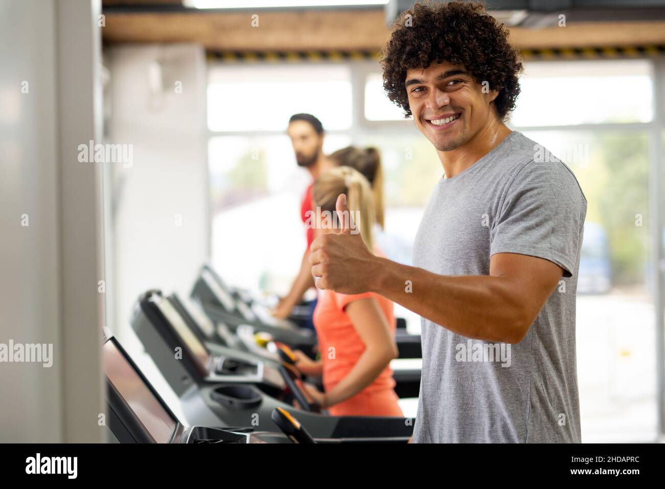 Portrait of happy fit women working out is gym to stay healthy. Sport ...