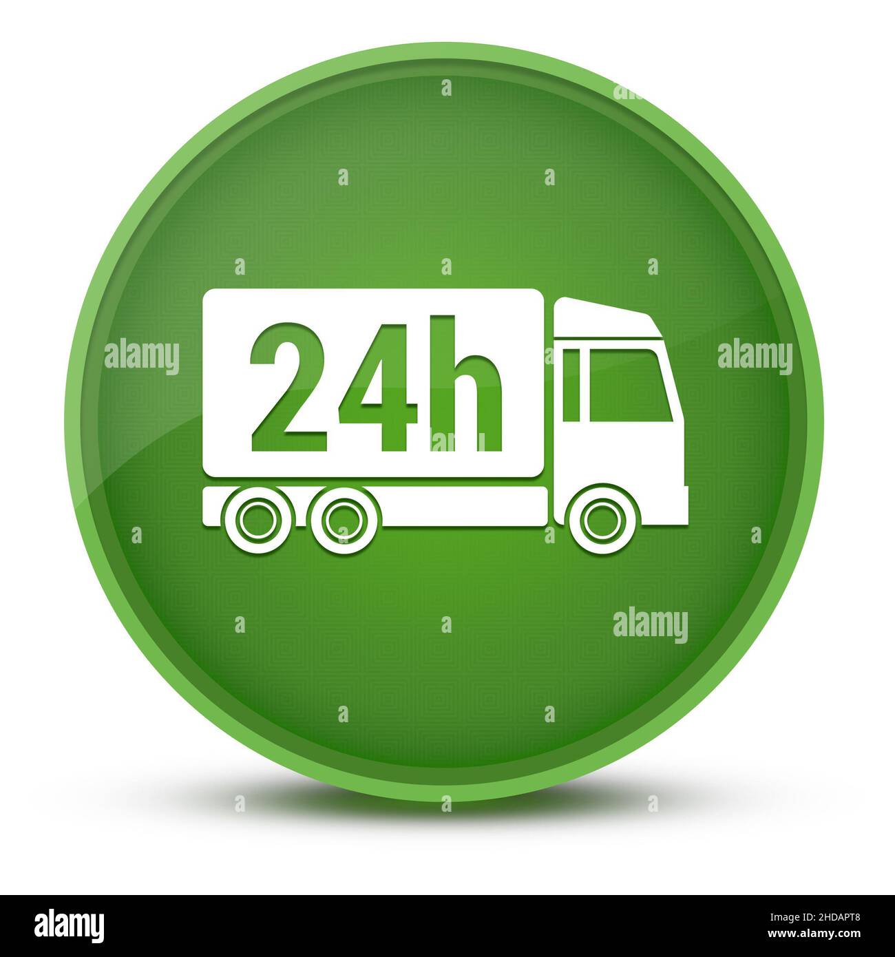 Delivery luxurious glossy green round button abstract illustration ...