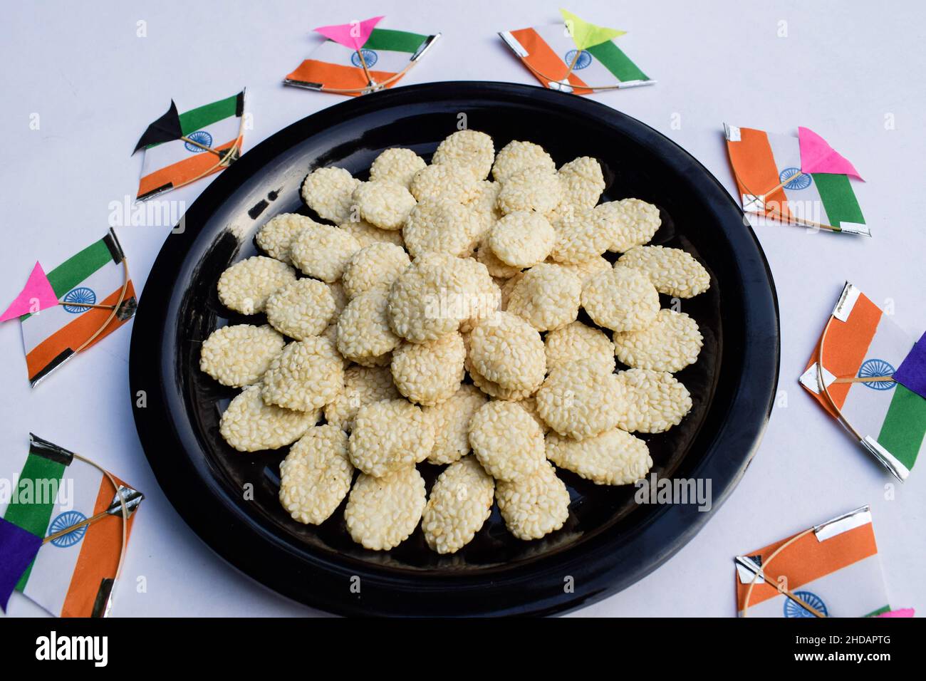 Rewadi sweet white sesame seeds indian candy eaten in January winter ...