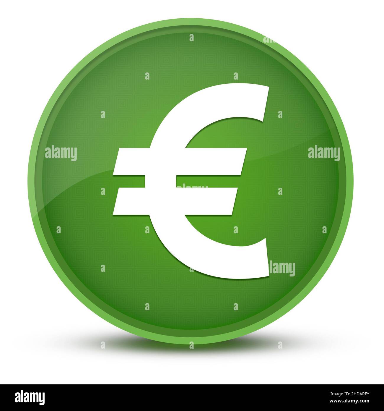 Euro sign luxurious glossy green round button abstract illustration ...