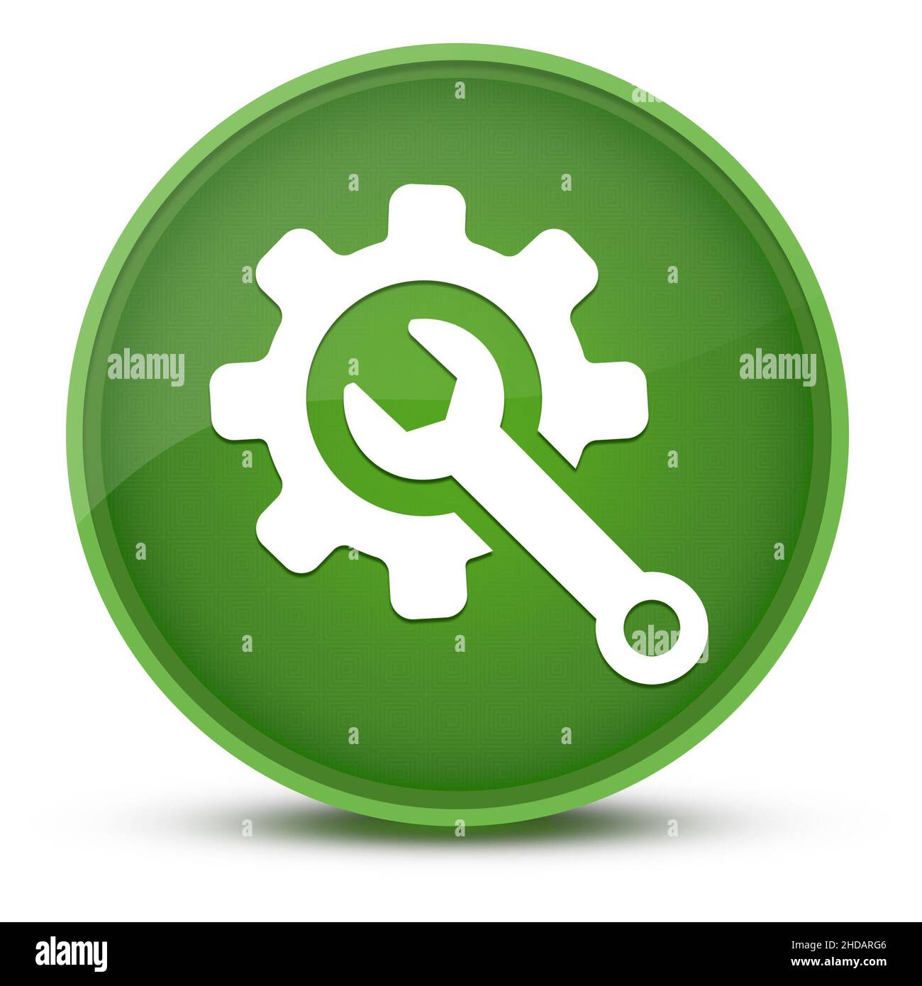 Technical support luxurious glossy green round button abstract ...