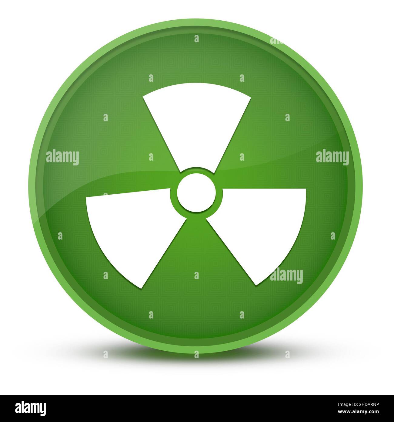 Radiation luxurious glossy green round button abstract illustration ...
