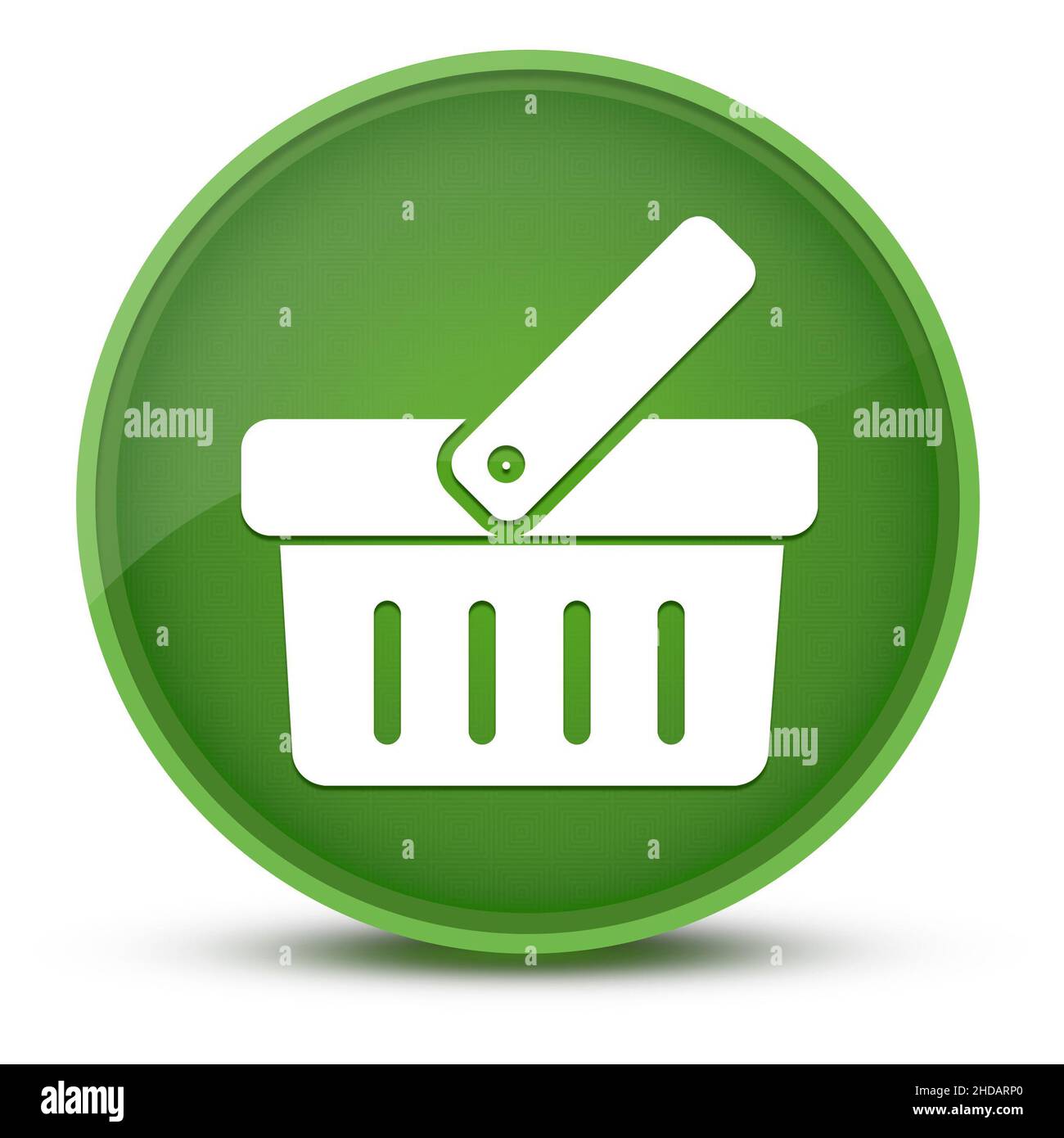 Shopping cart luxurious glossy green round button abstract illustration ...