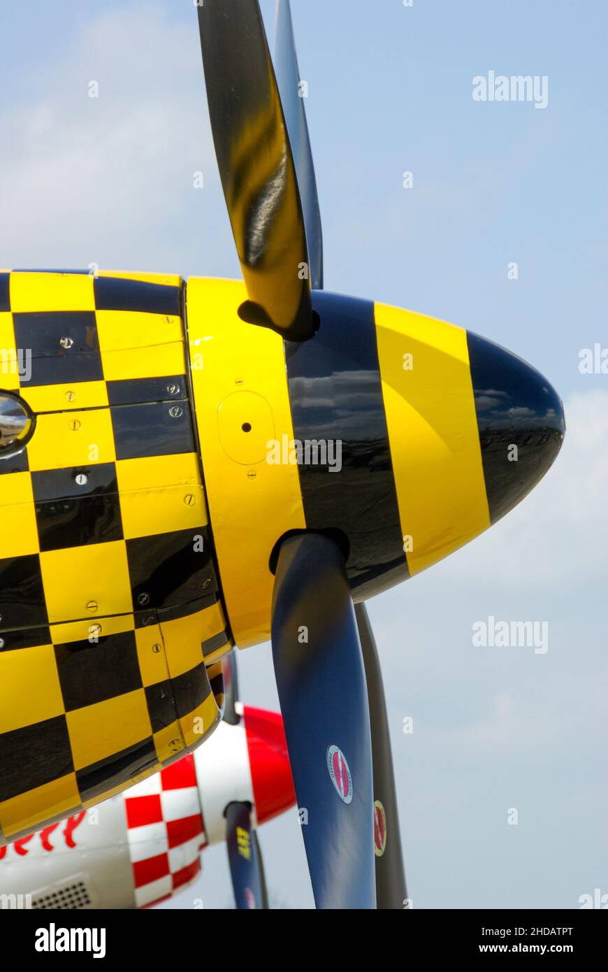 North American P-51 Mustang named Janie with checkerboard nose cowling ...