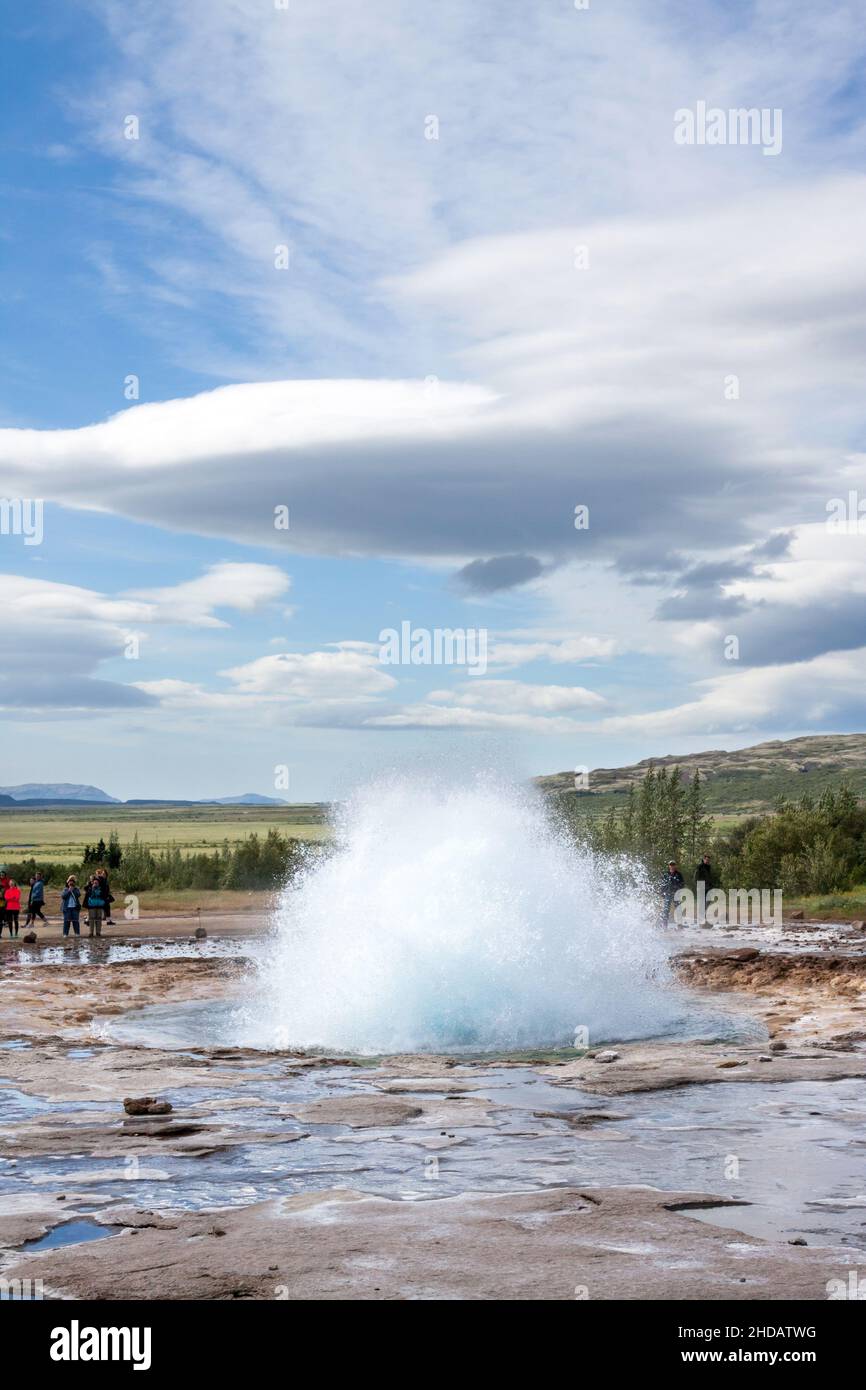 Strokkur geyser in the golden circle of Iceland Stock Photo - Alamy