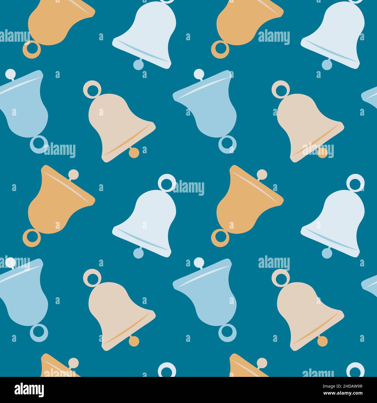 Illustration A seamless pattern on a square background - a bell. Design ...
