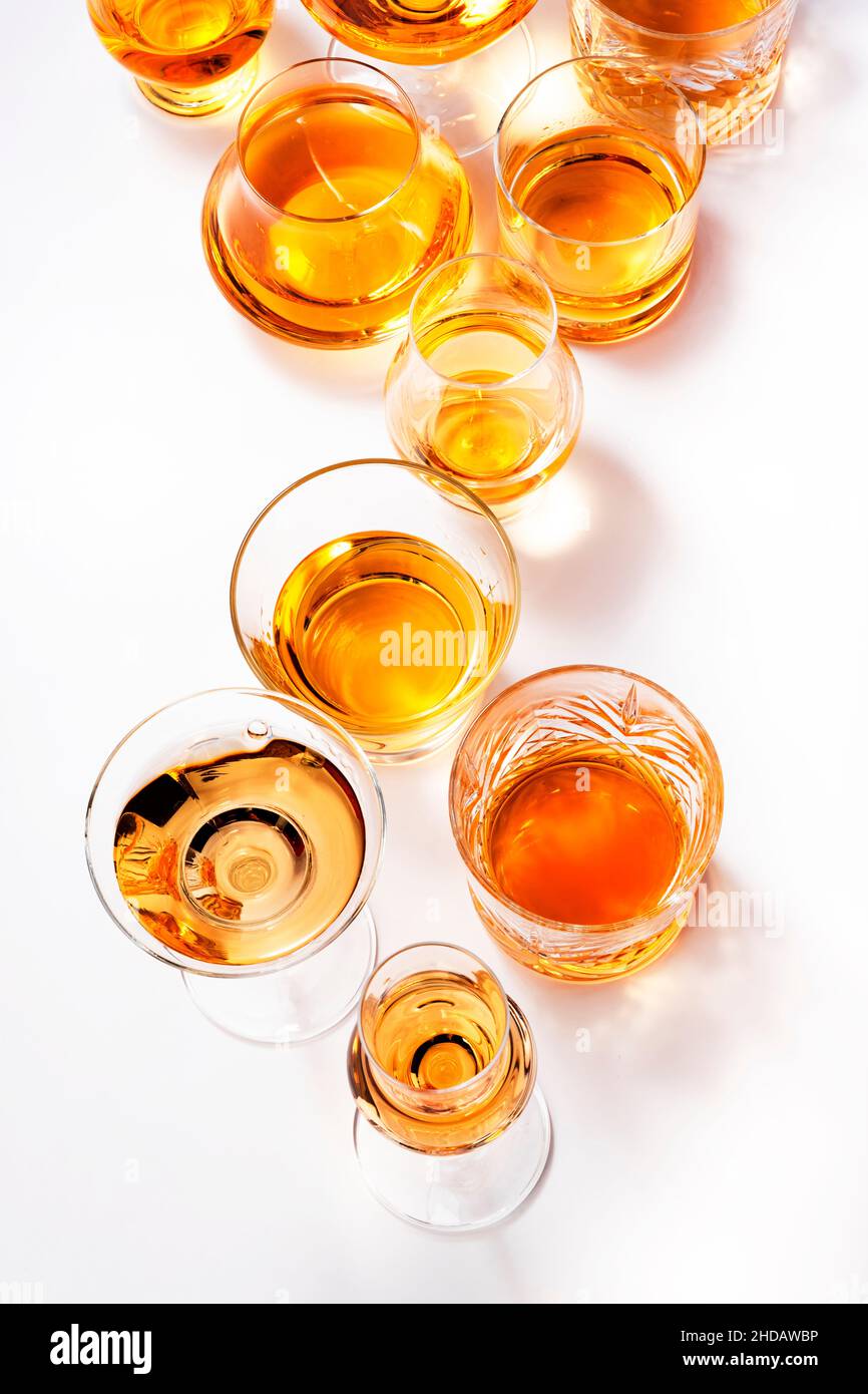 Strong alcoholic drinks, hard liquors, spirits and distillates in ...