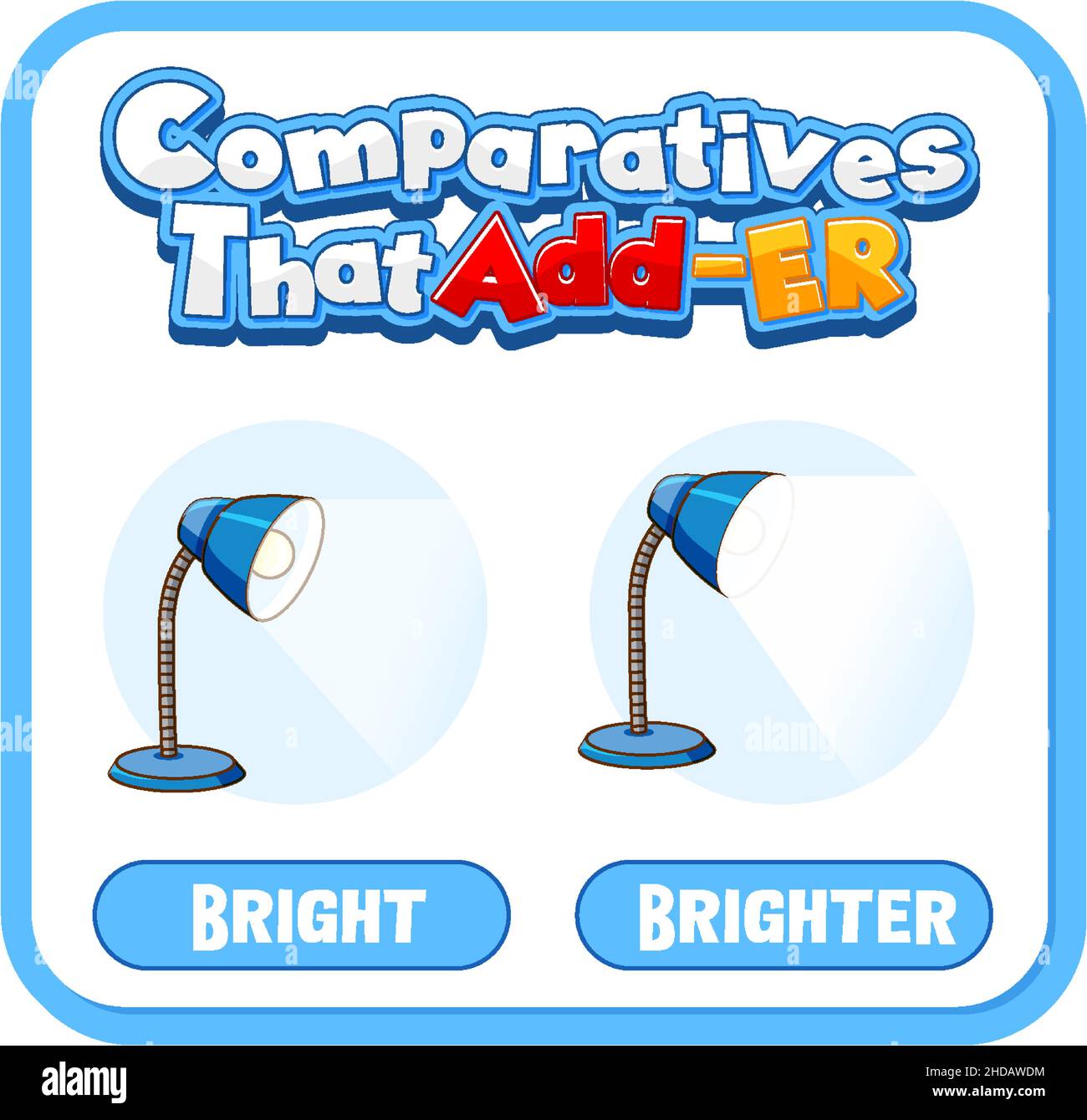 Comparative and Superlative Adjectives for word bright illustration ...