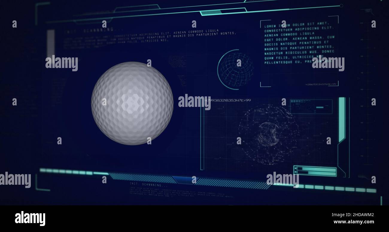 Image of golf ball with scope scanning and data processing Stock Photo - Alamy