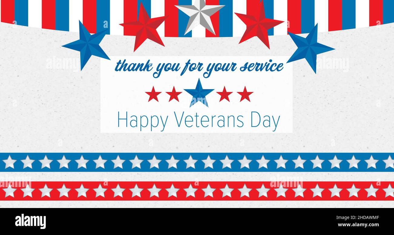 Image of thank you for your service happy veterans day text over ...