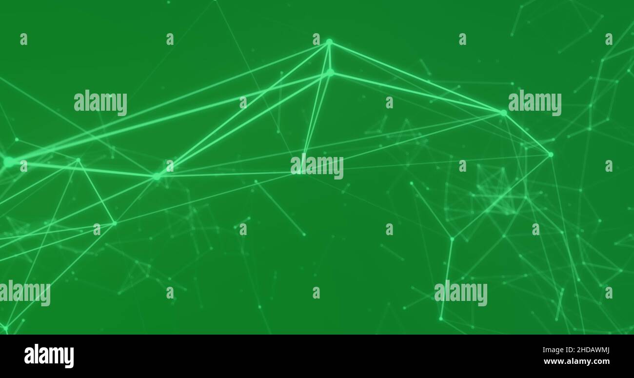 Image of white network of connections on green background Stock Photo ...