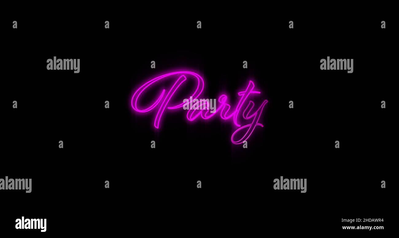 Emerging pink Party neon billboard Stock Photo - Alamy