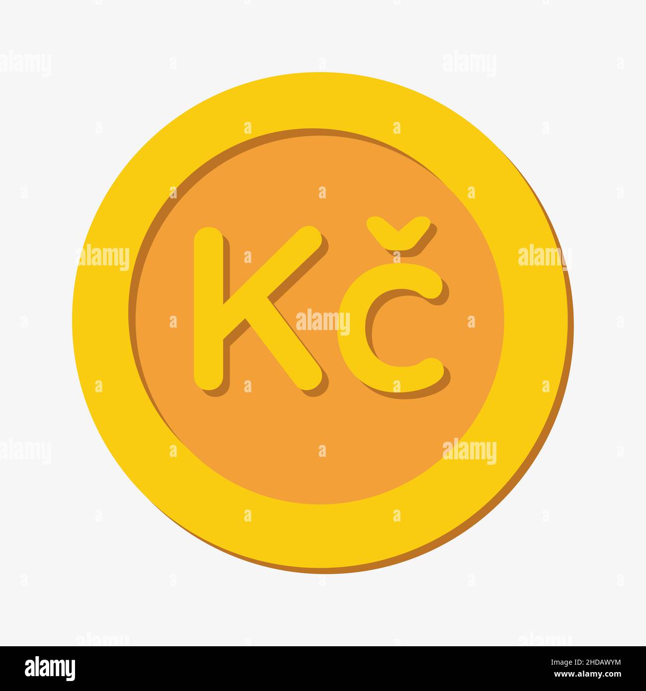 Czech crown coin, czech currency vector icon Stock Vector Image & Art ...