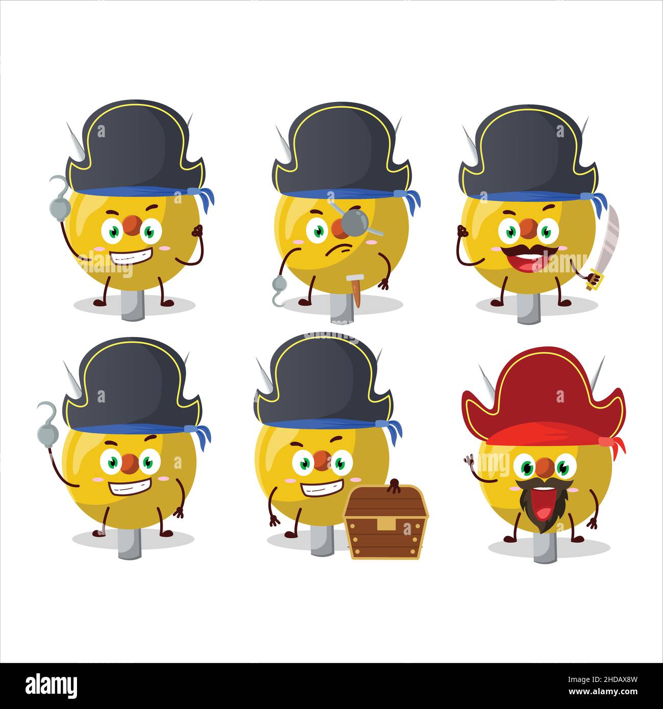 Cartoon character of term stationery with various pirates emoticons ...