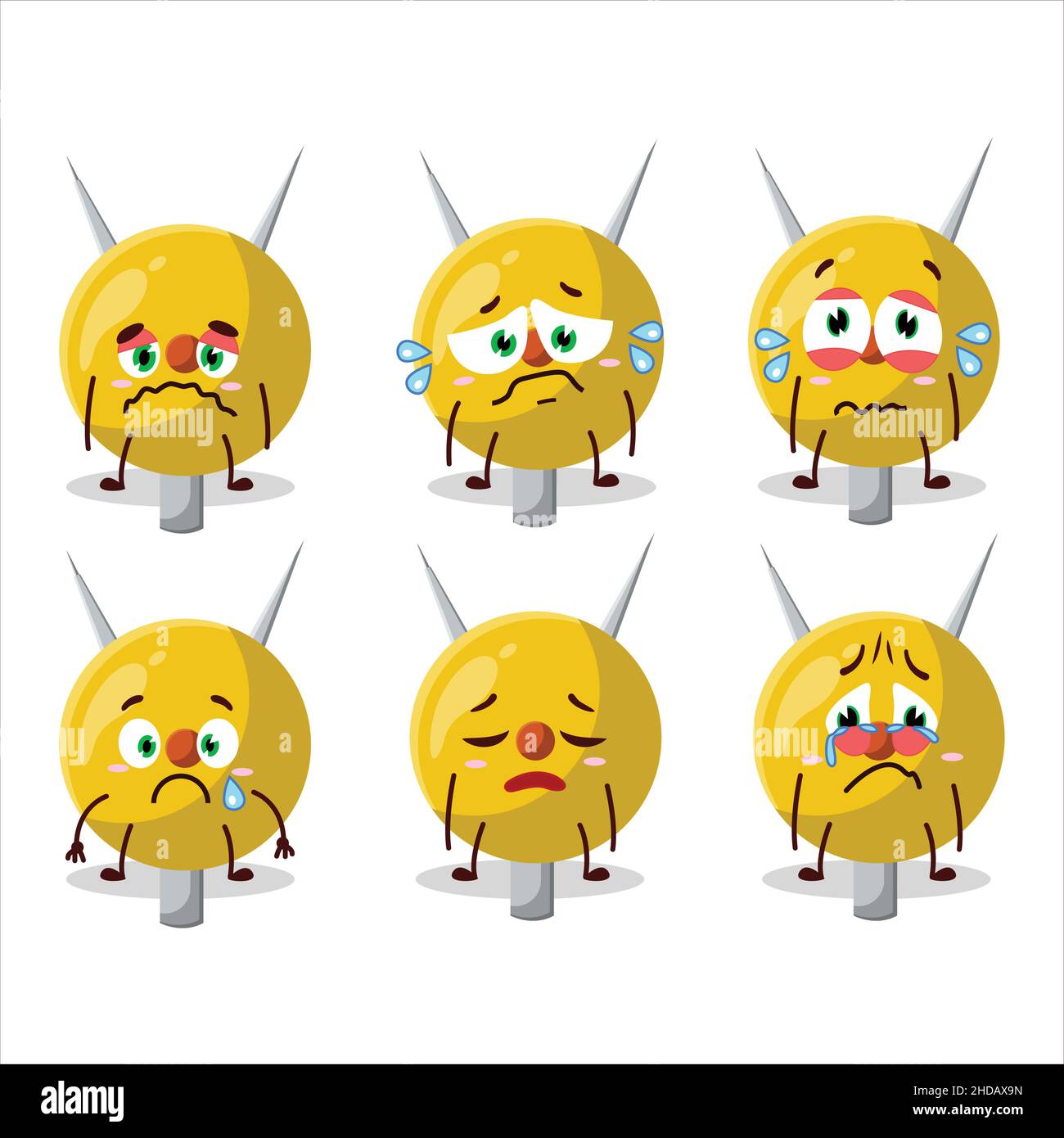 Term stationery cartoon character with sad expression. Vector ...