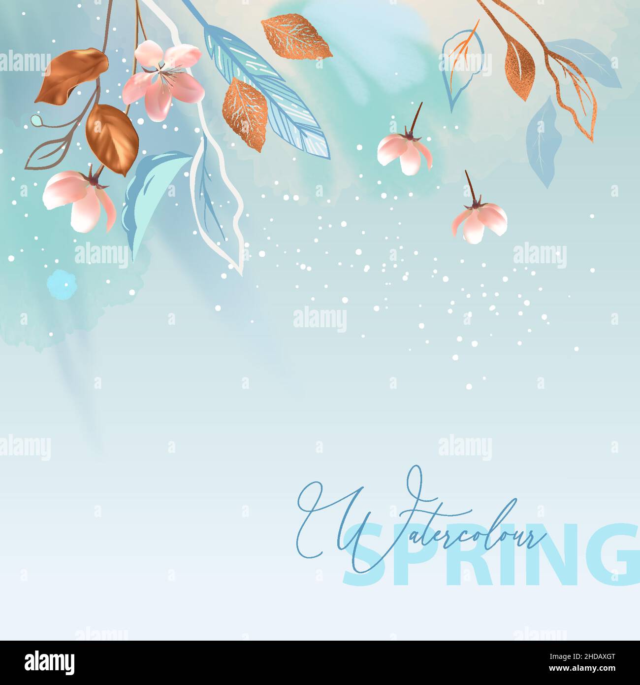 Spring abstract pictorial background with cherry blossoms. Realistic ...