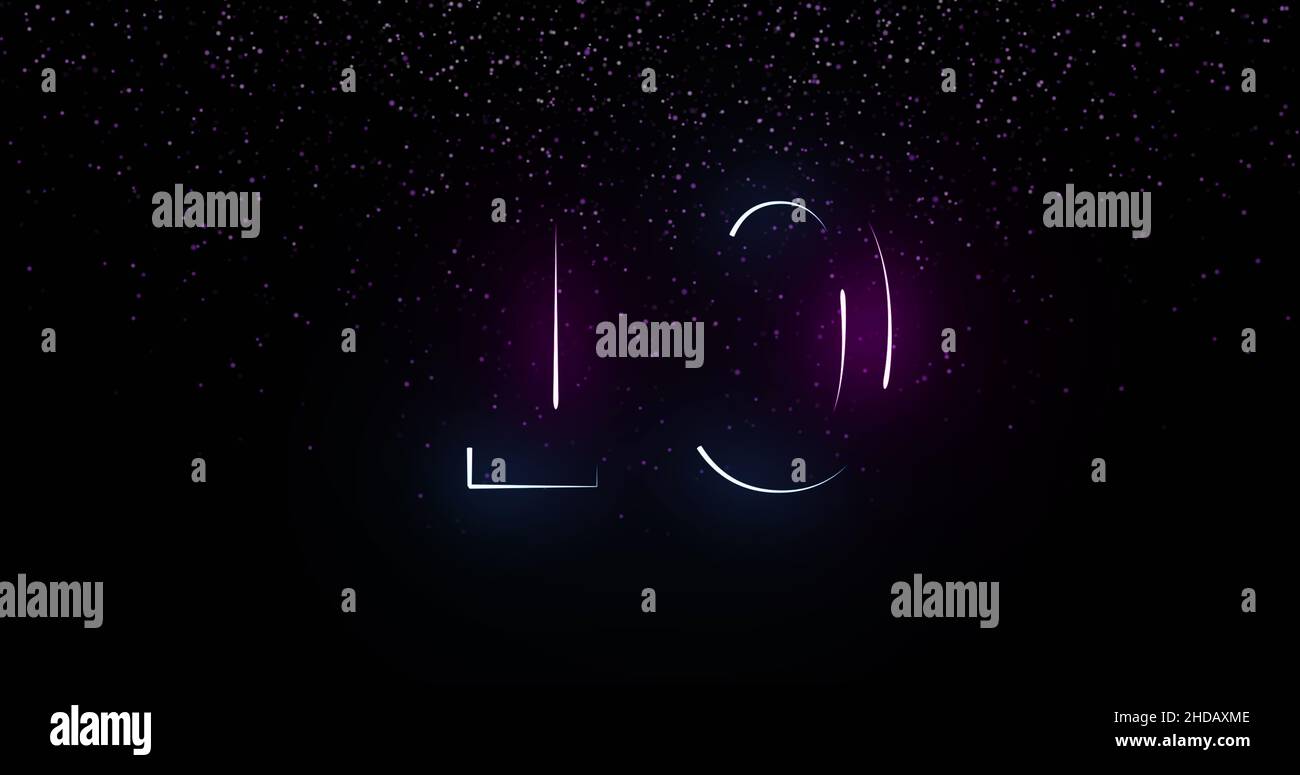 Image of neon countdown on black background Stock Photo - Alamy