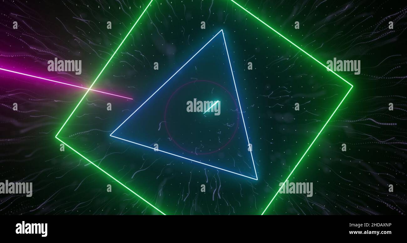 Image of moving colorful geometrical shapes Stock Photo - Alamy