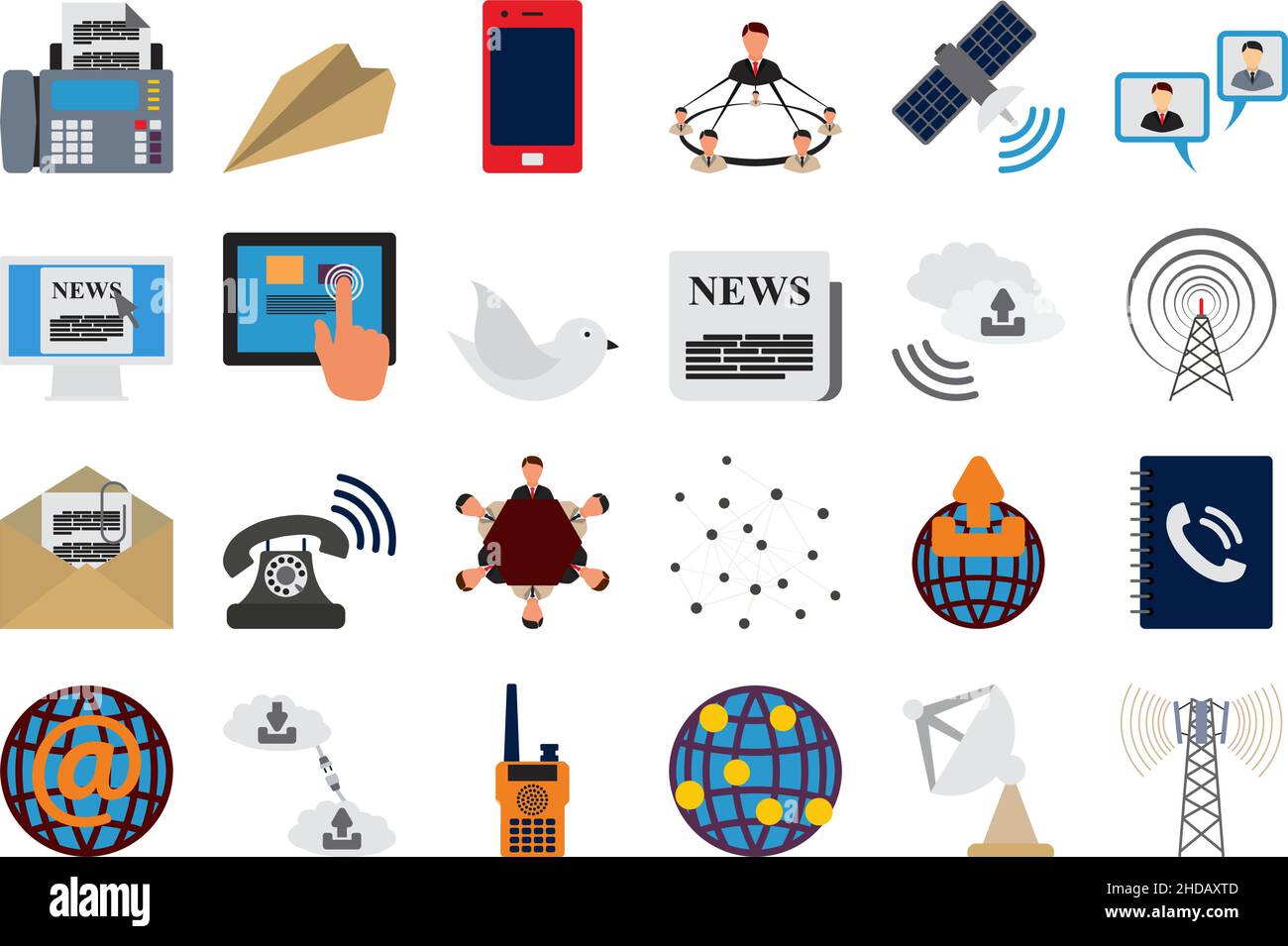 Net Icon Set. Flat Design. Fully editable vector illustration. Text ...