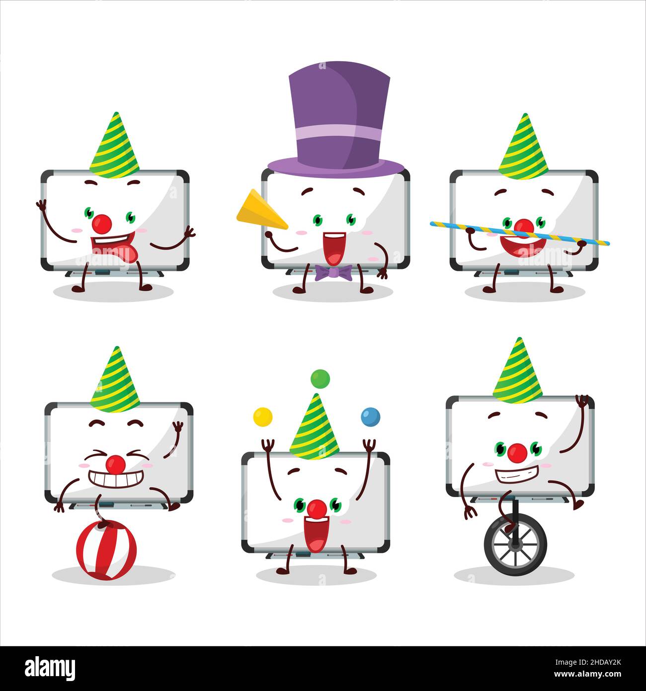 Cartoon character of white board with various circus shows. Vector ...