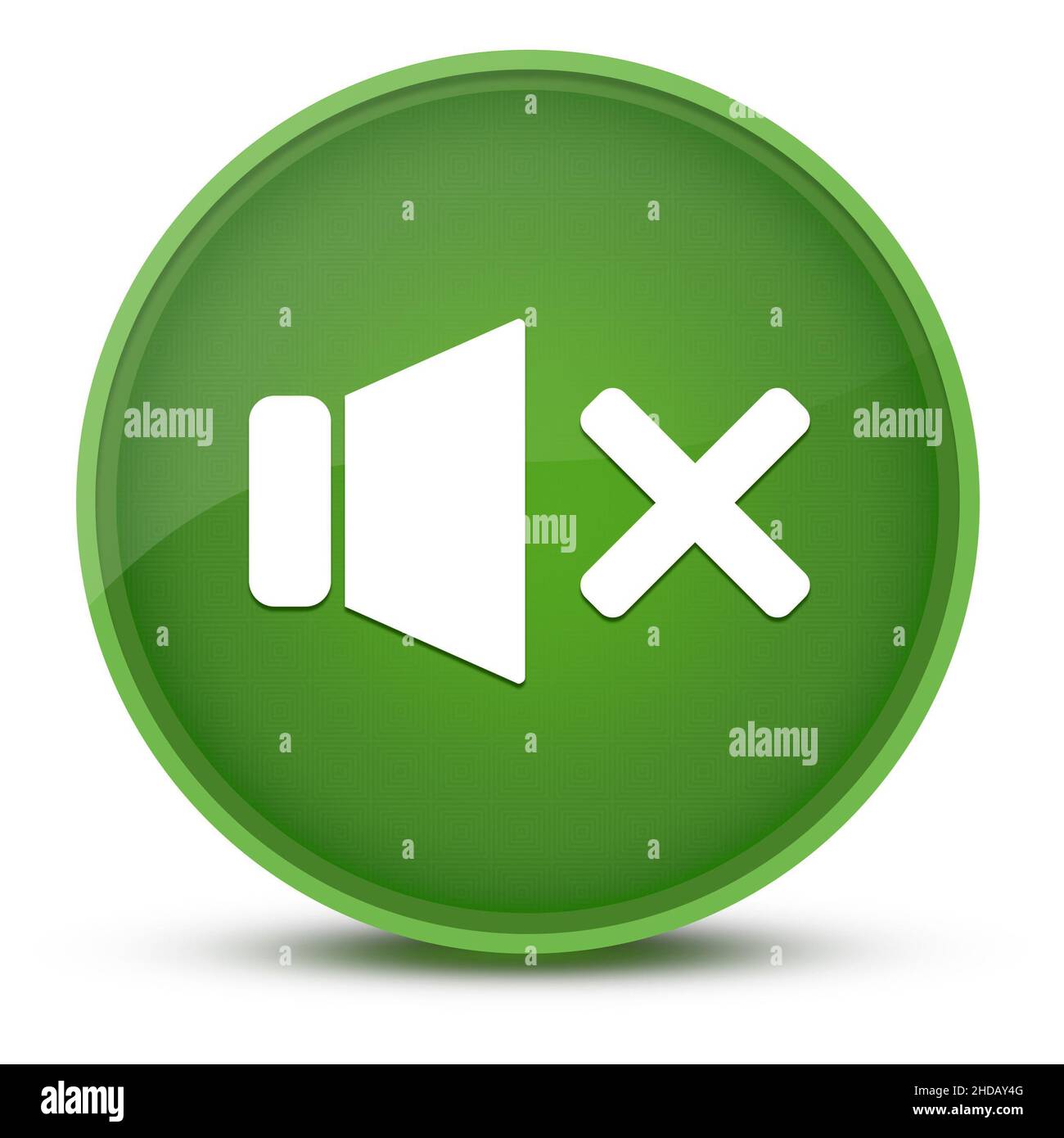 Mute sound luxurious glossy green round button abstract illustration ...
