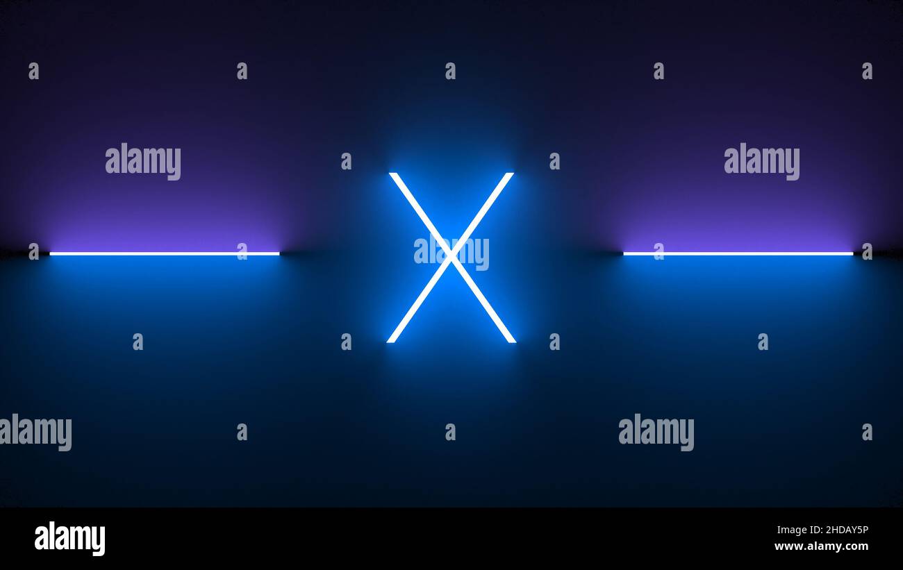 An illustration of a neon letter X isolated on black background Stock ...