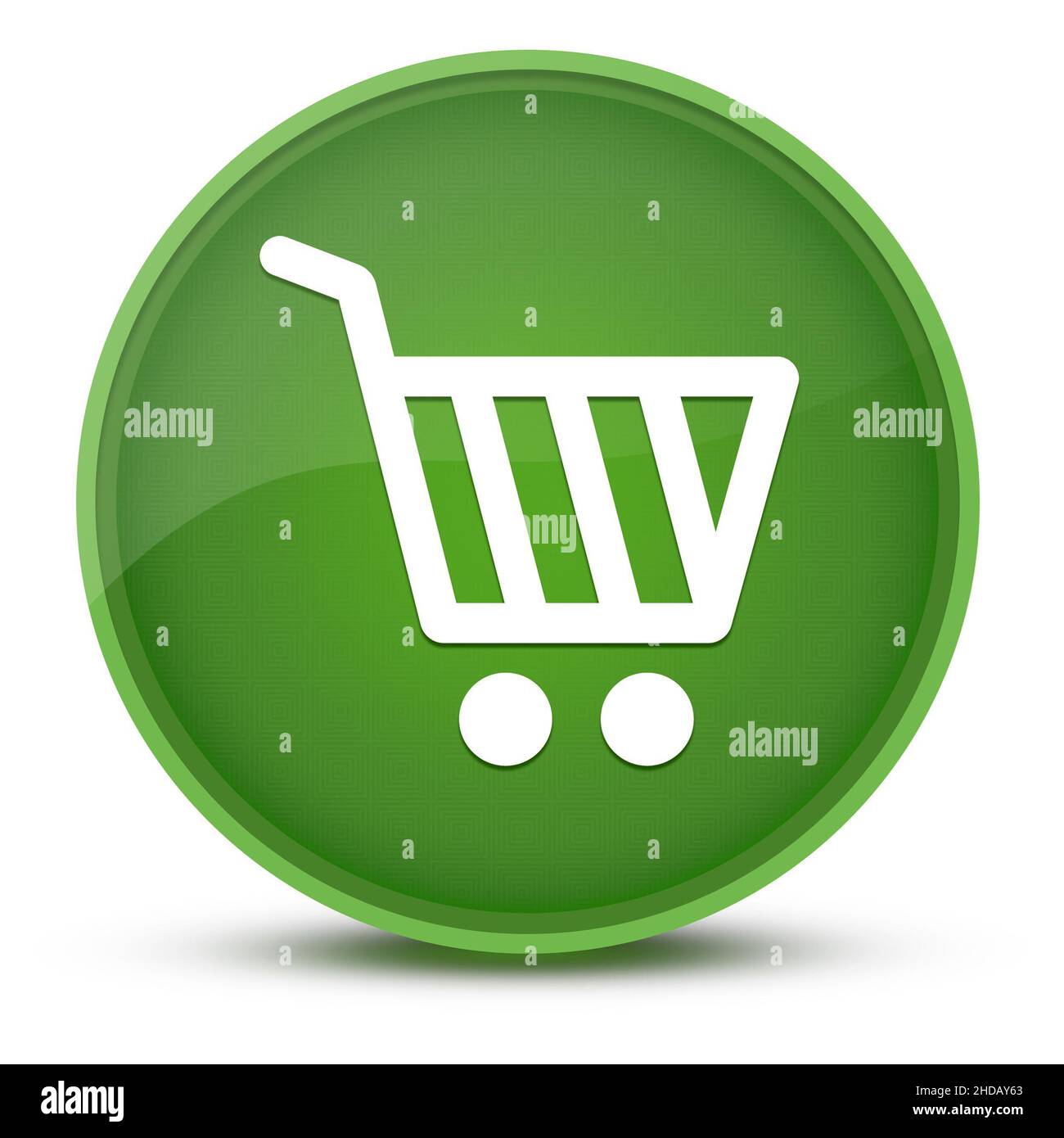 Shopping cart luxurious glossy green round button abstract illustration ...