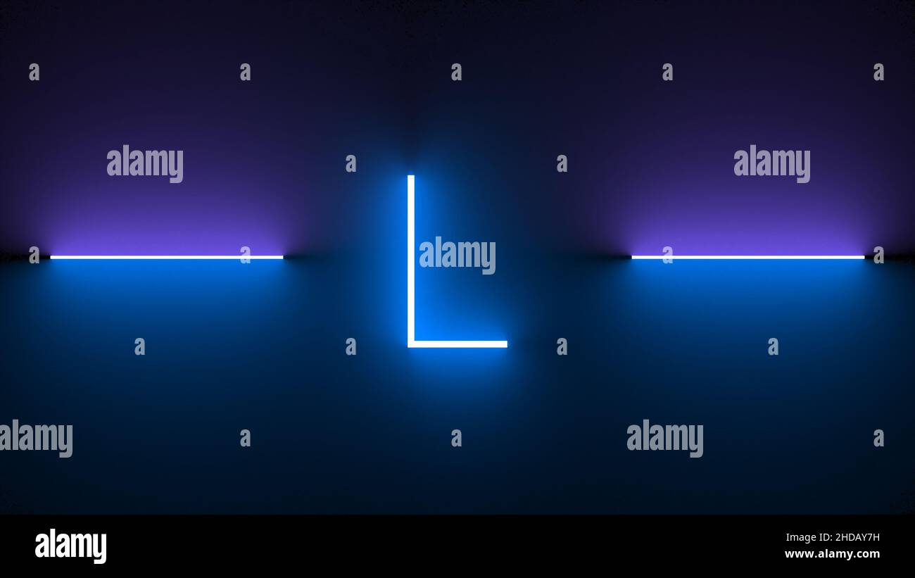 An illustration of a neon letter L isolated on black background Stock ...