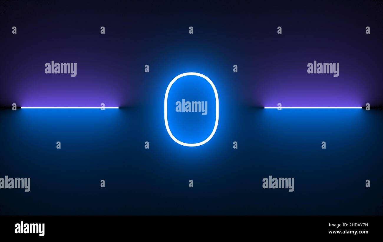 An illustration of a neon letter isolated on black background Stock ...