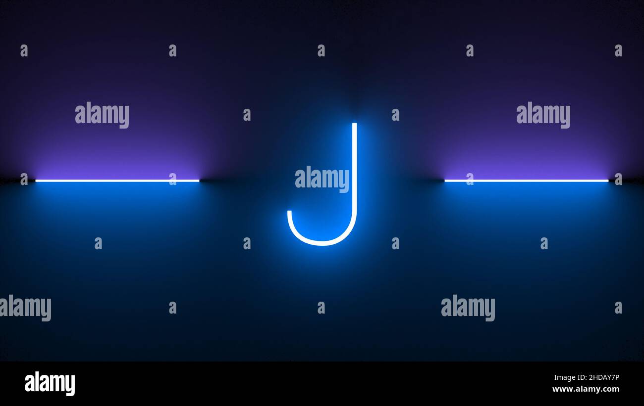 An illustration of a neon letter J isolated on black background Stock ...