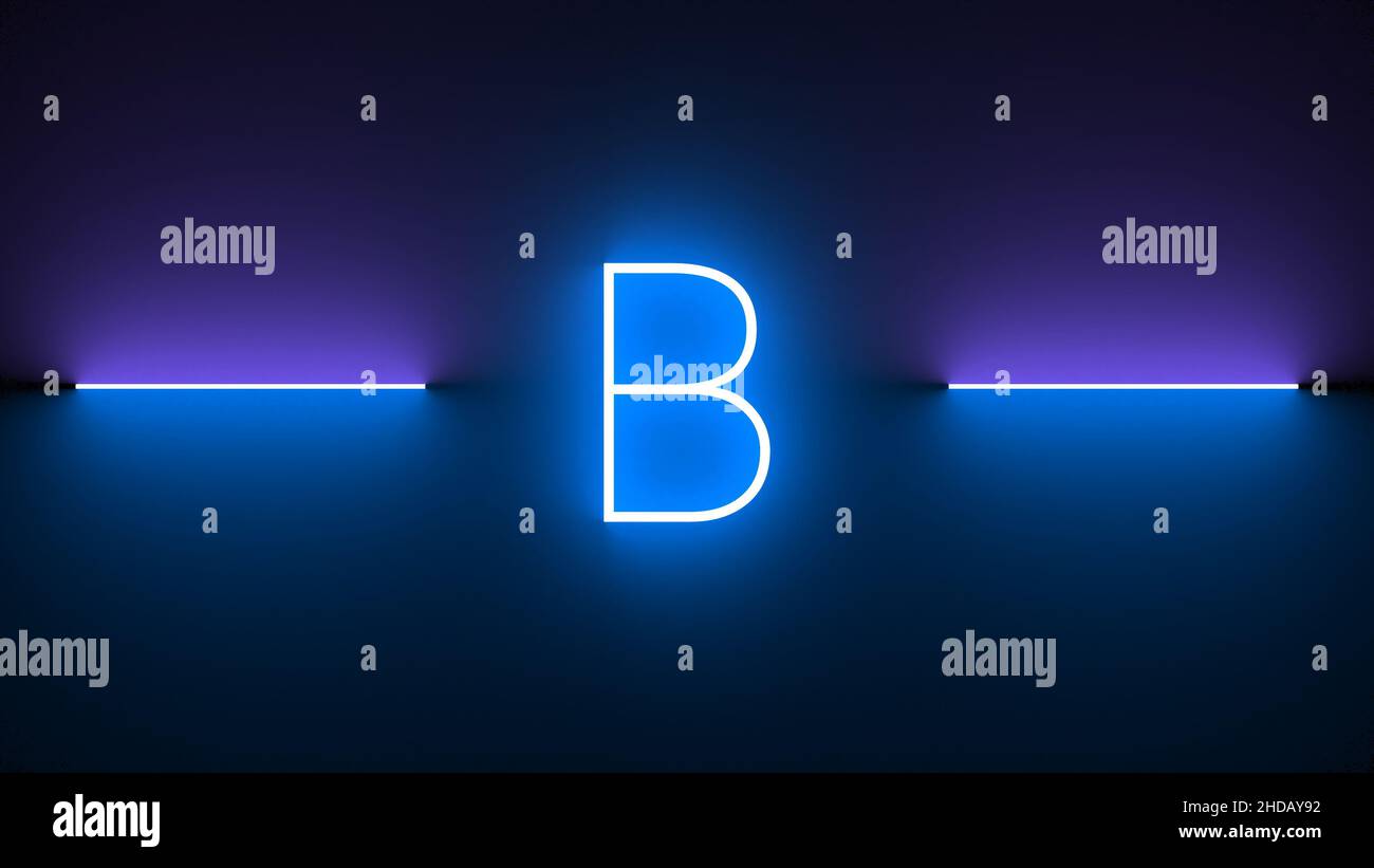 An illustration of a neon letter B isolated on black background Stock ...