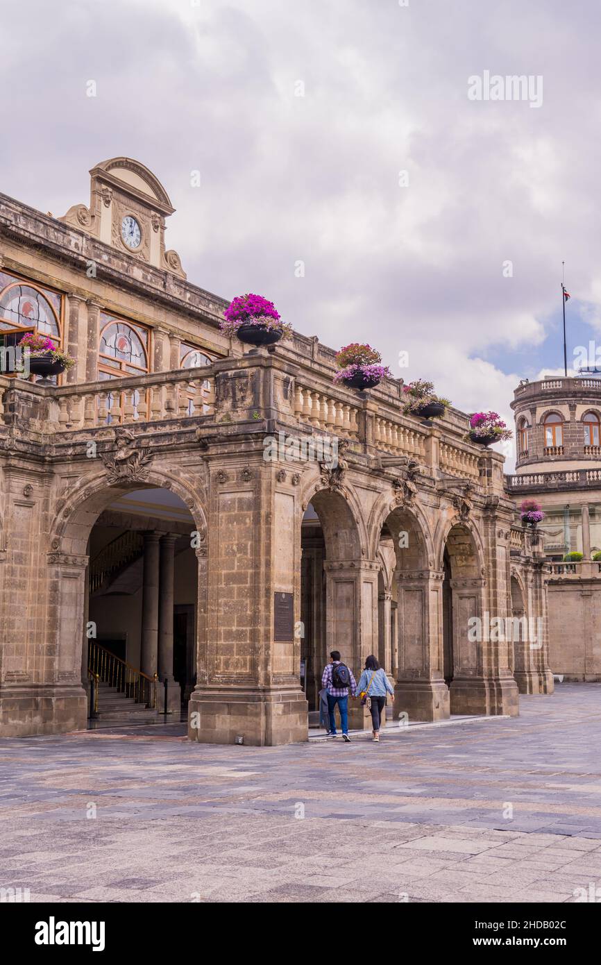 Tourists at Chapultepec Castle - home of the National History Museum ...