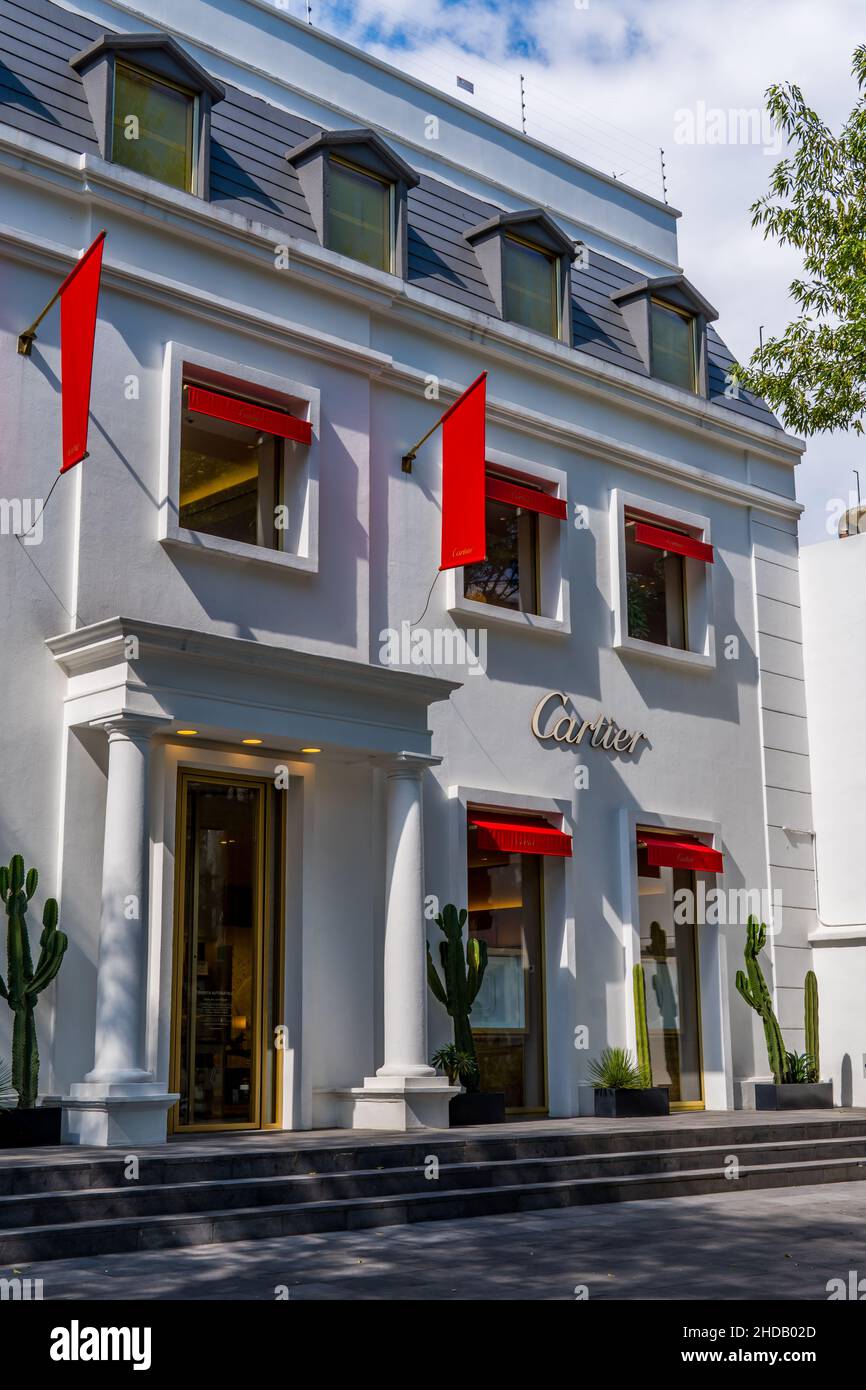 Cartier store building in the upscale Polanco neighborhood, Mexico ...