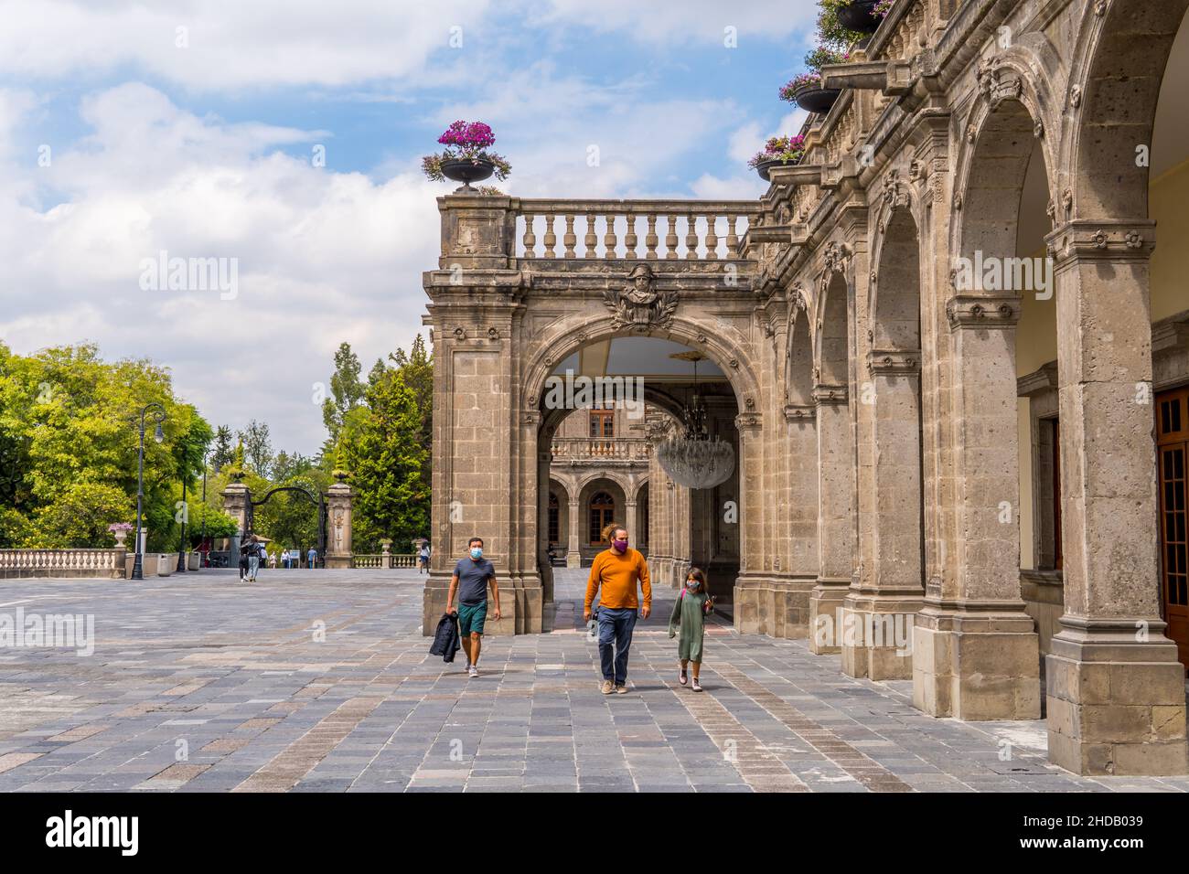 Tourists at Chapultepec Castle - home of the National History Museum ...