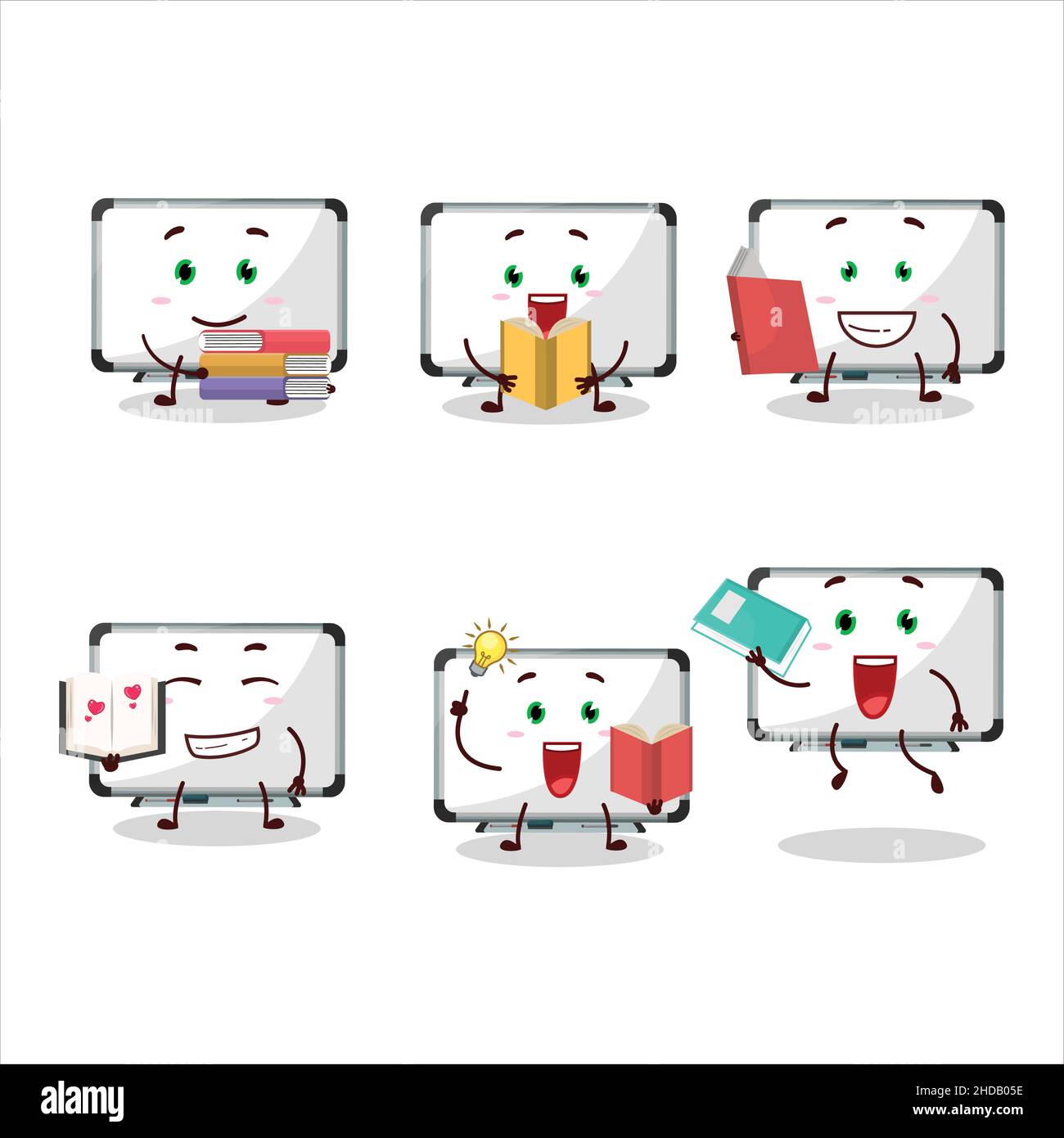 A picture of white board cartoon character concept reading an amusing ...