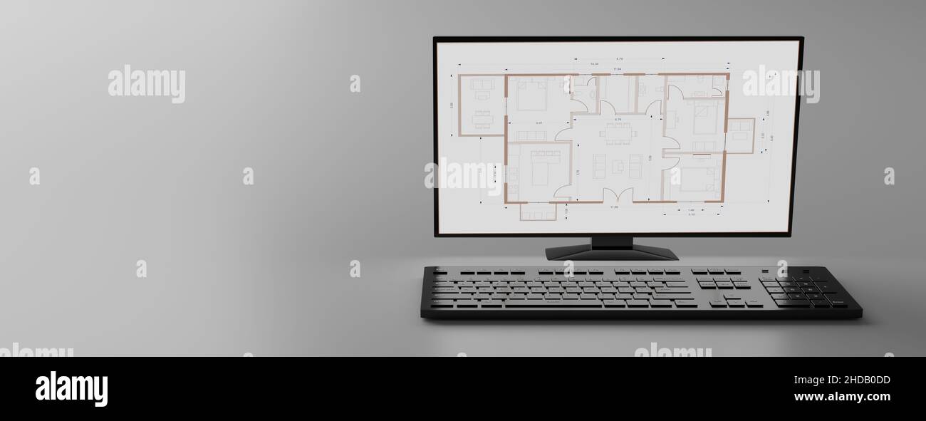 Architect engineer office. Architecture design, blueprint plan, architectural drawing on a ...