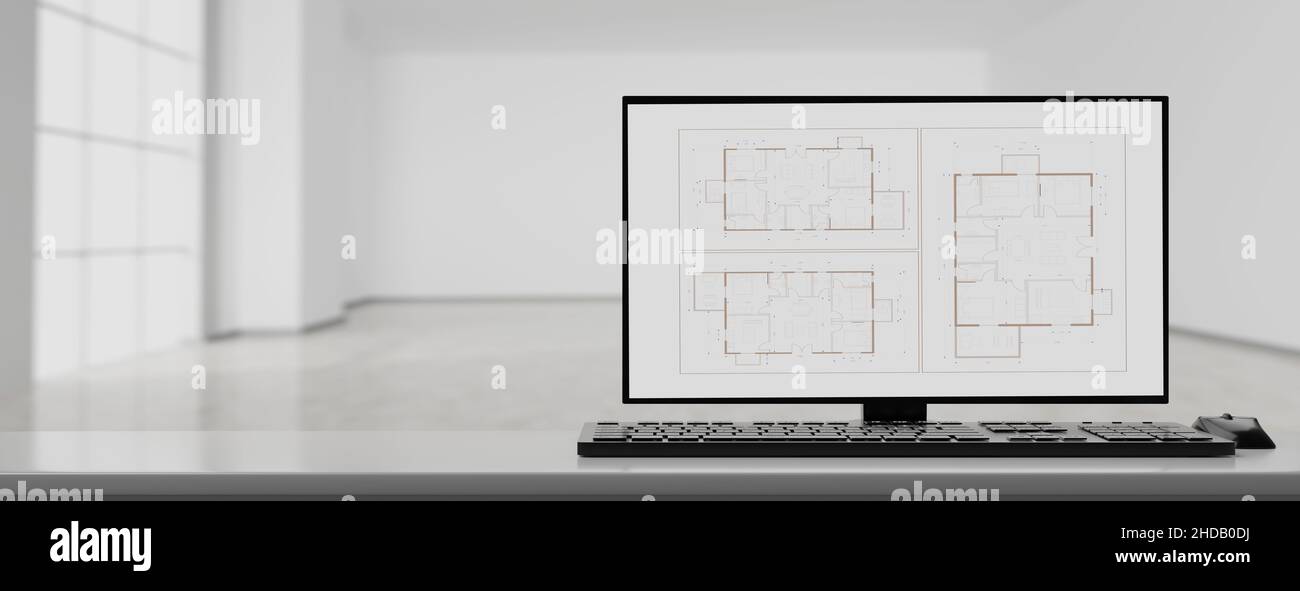 Architecture design, blueprint plan, architectural drawing on a ...