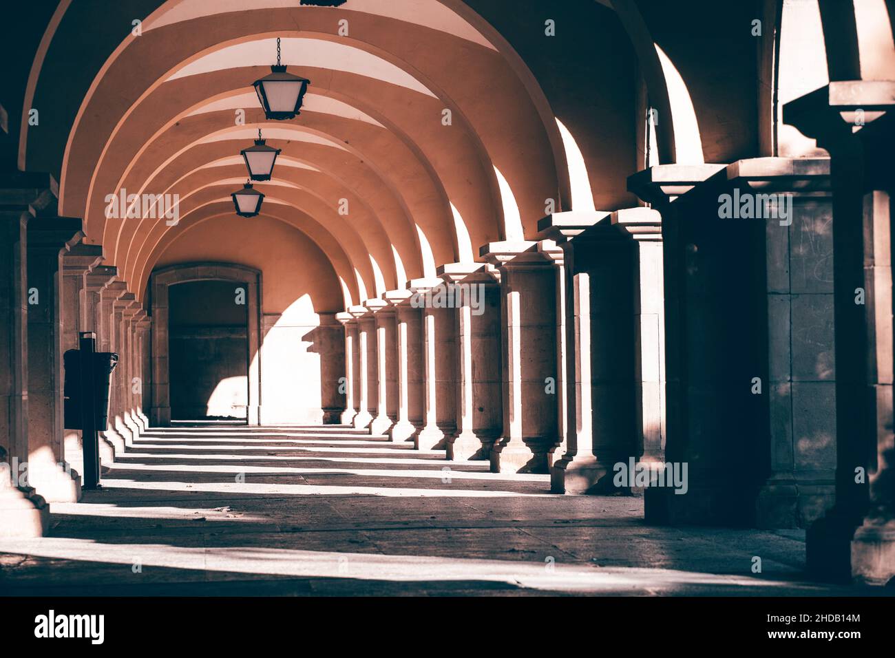 Row of architectural columns in historical archway Stock Photo - Alamy