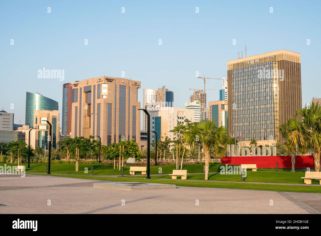 City view of corporate buildings in the diplomat area, Bahrain Stock ...