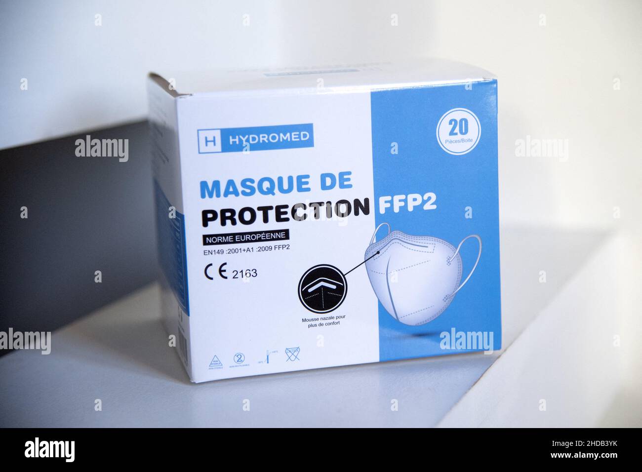 Illustrations of the FFP2 sanitary masks, shot in Paris, France on ...