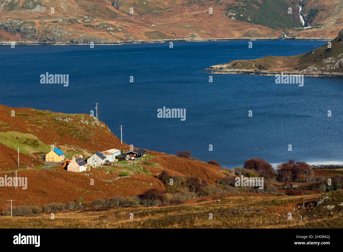 Loch Glendhu near Unapool in the Scottish Highlands Stock Photo - Alamy