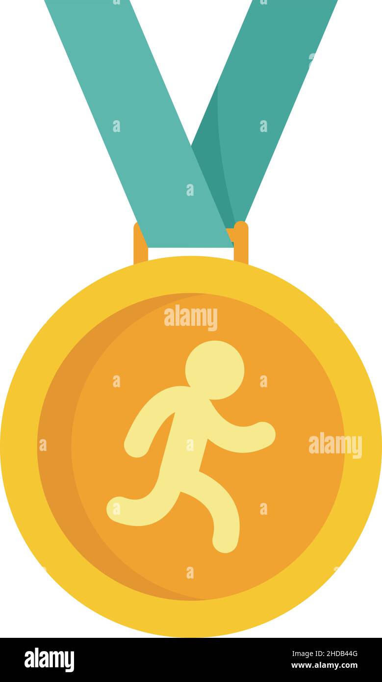 Running gold medal icon. Flat illustration of Running gold medal vector ...