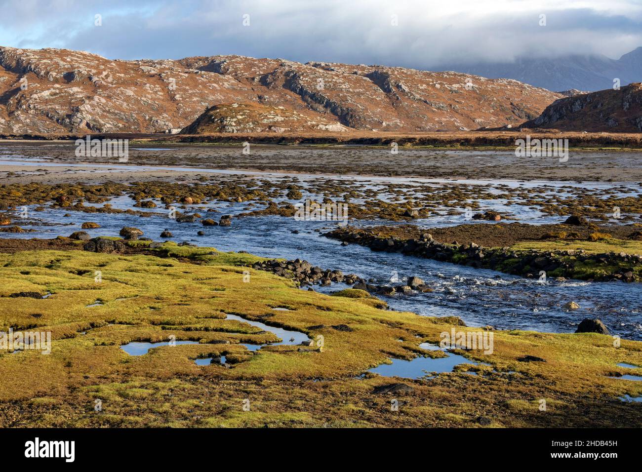 Low tide at Badnabay on the southern shore of Loch Laxford on the ...