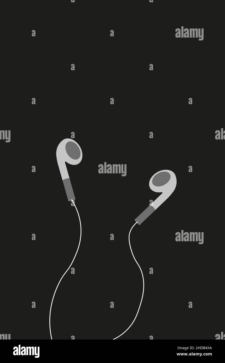 A vector illustration of earphones on background Stock Vector Image ...